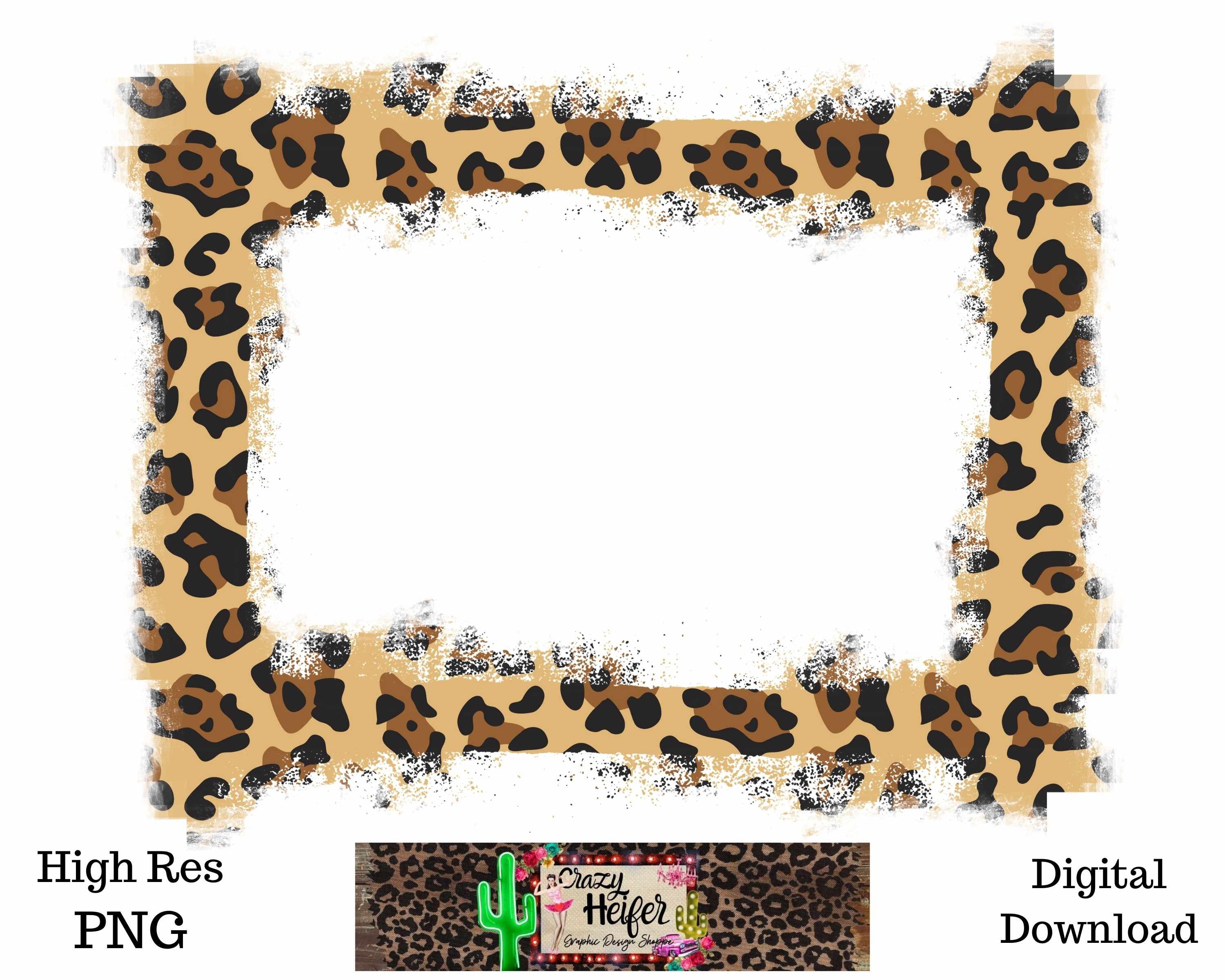 Leopard Background Grunge Frame Dye Sublimation Design Digital Download ...