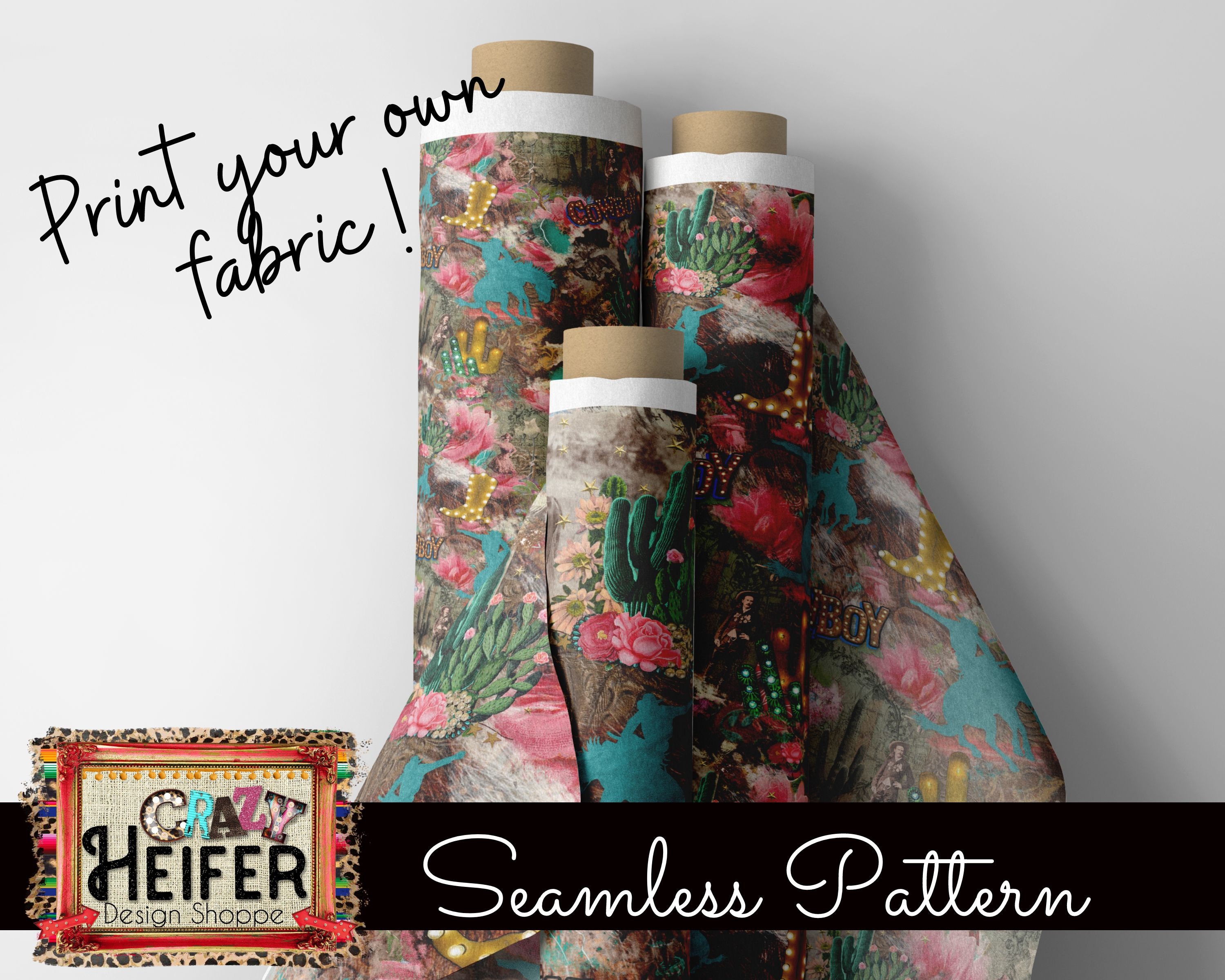 Seamless Pattern Vintage Retro Native Western Southwestern Cowboy ...