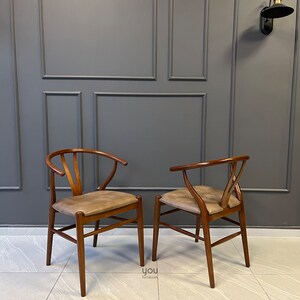 Danish Wishbone Style Chair Dine Chair Wooden Legs Danish Modern Living ...