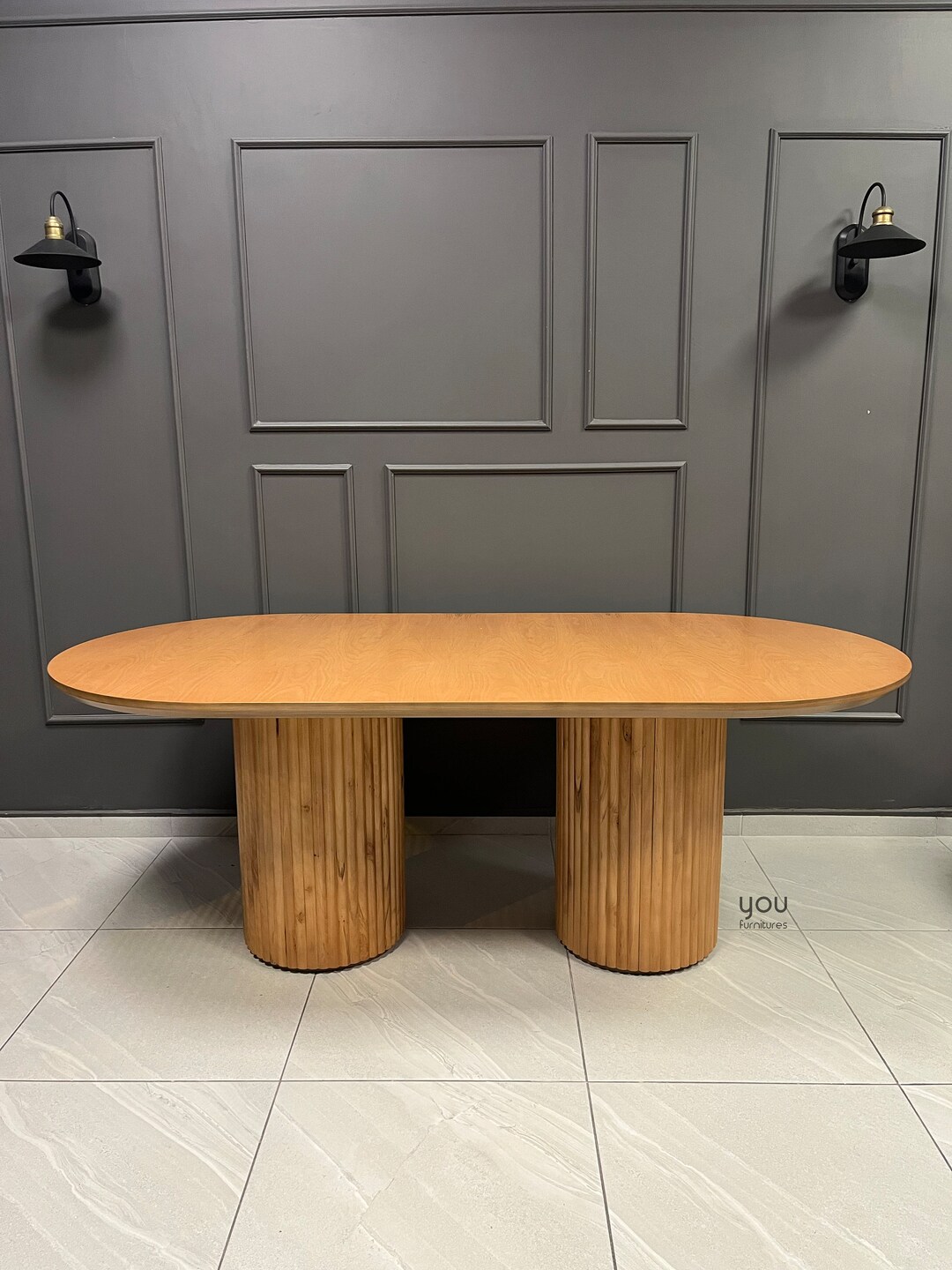 Handmade Oval Hornbeam Dining Table – Seats 8, Modern Rustic Style - Etsy