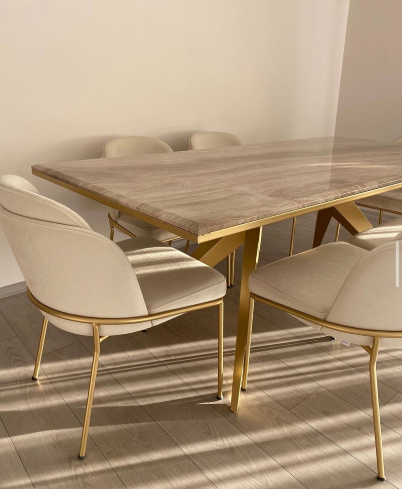 Dining Chair - Gold Color Metal Legs - Chairs for Living Room - Chairs ...