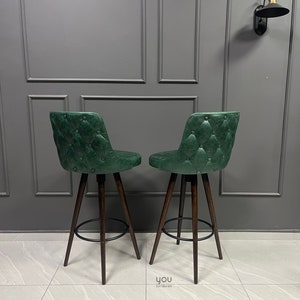 Swivel Personalized Height Stool Swivel Counter / Bar Stools Tufted ...