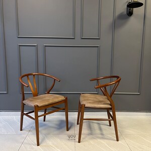 Danish Wishbone Style Chair Dine Chair Wooden Legs Danish Modern Living ...