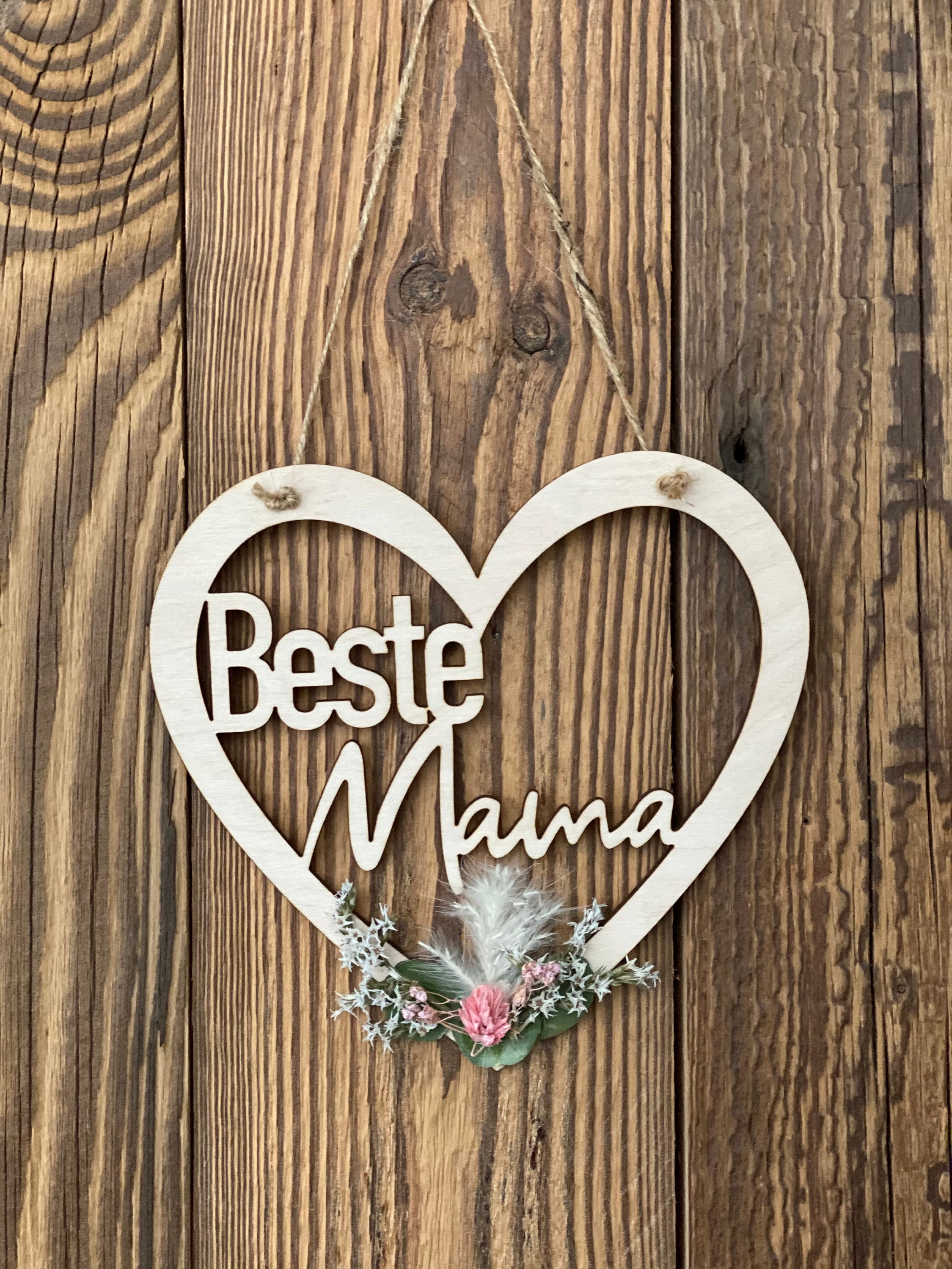 Individuelles Herz zum Muttertag Holz Geschenk I Trockenblumen - Etsy.de