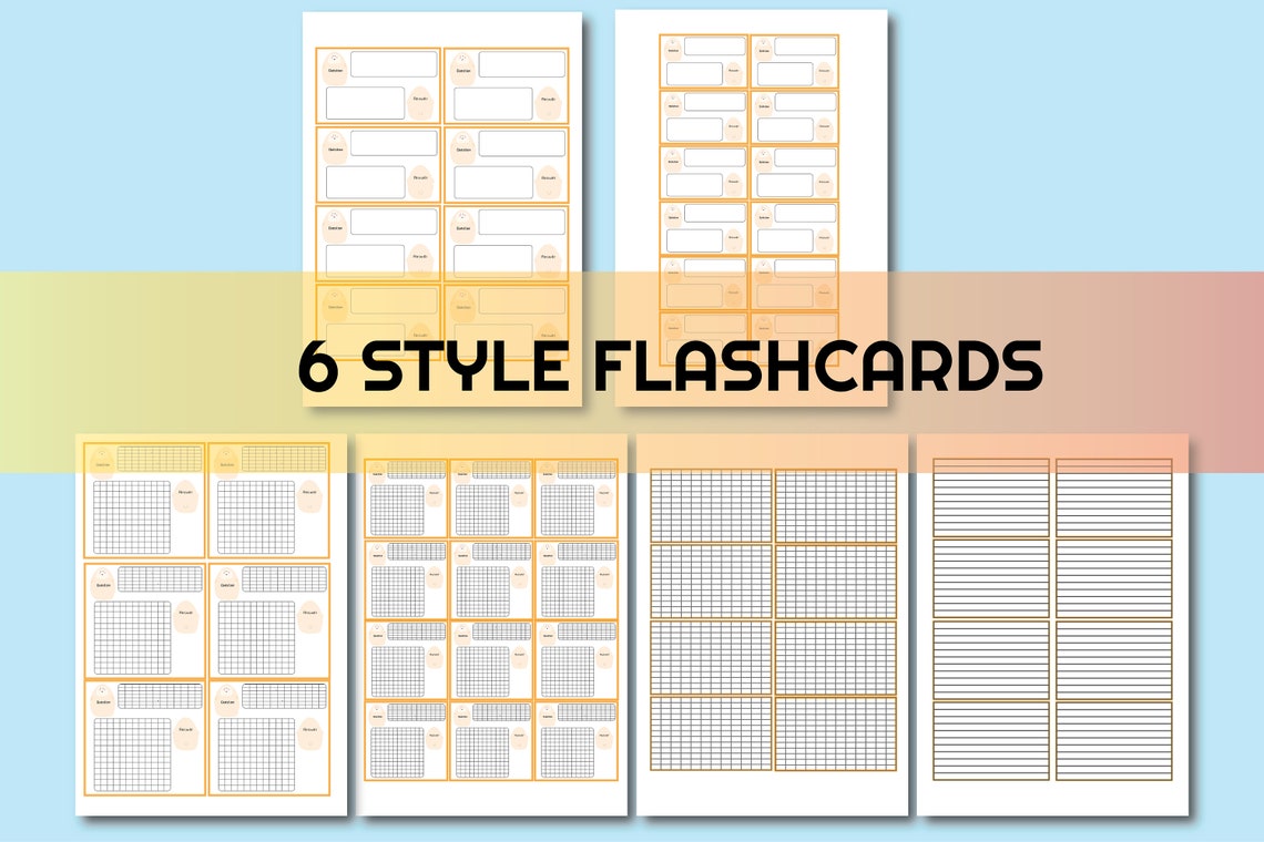 Flashcards, Printable Flashcards, Student Printable, Student, Planner ...