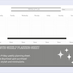 Weekly Plan, Planner Sheet, to Do List, Weekly Planning Sheet ...