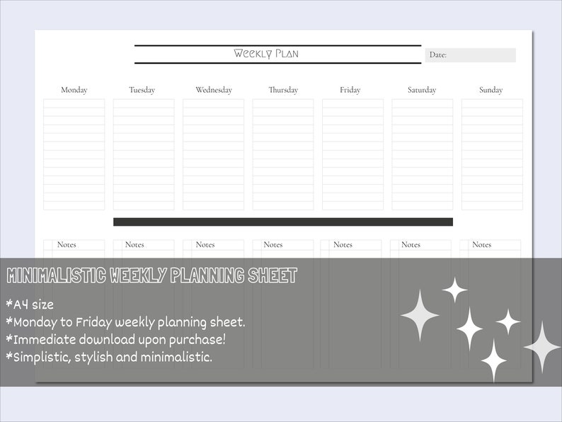 Weekly Plan, Planner Sheet, to Do List, Weekly Planning Sheet ...