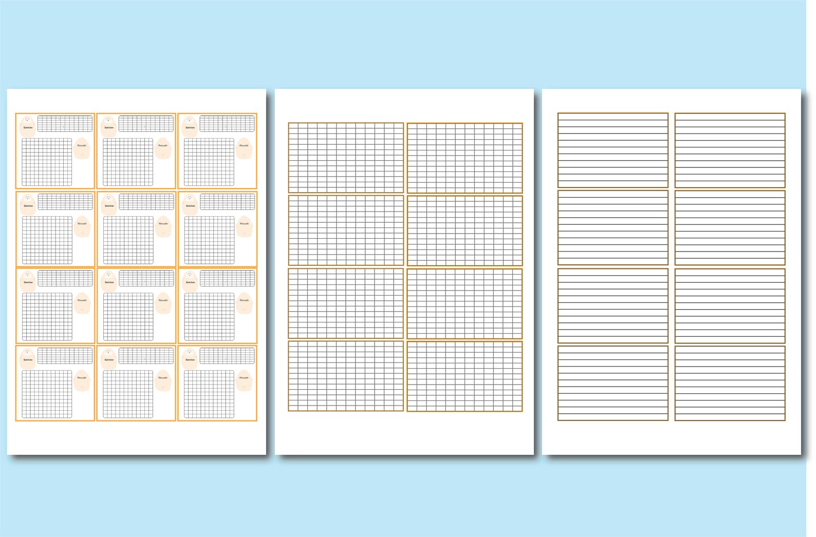 Flashcards, Printable Flashcards, Student Printable, Student, Planner ...
