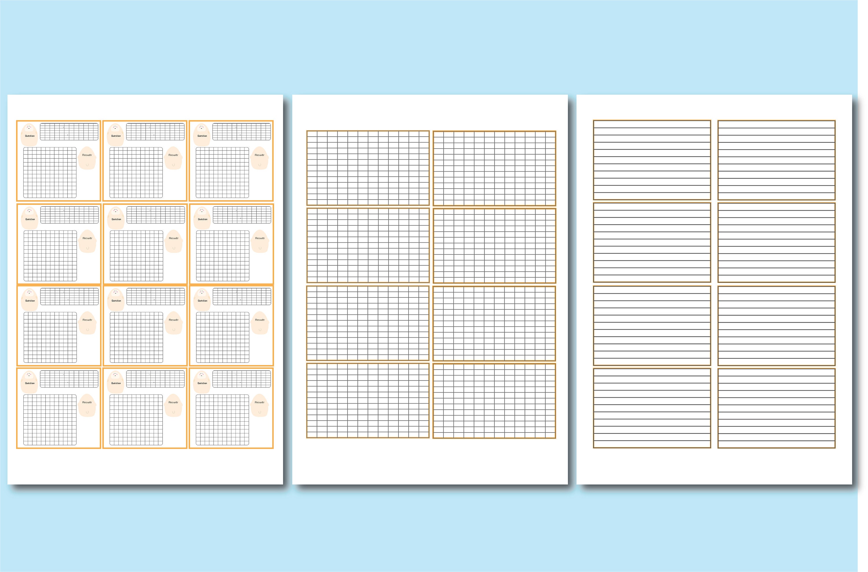 Flashcards, Printable Flashcards, Student Printable, Student, Planner ...