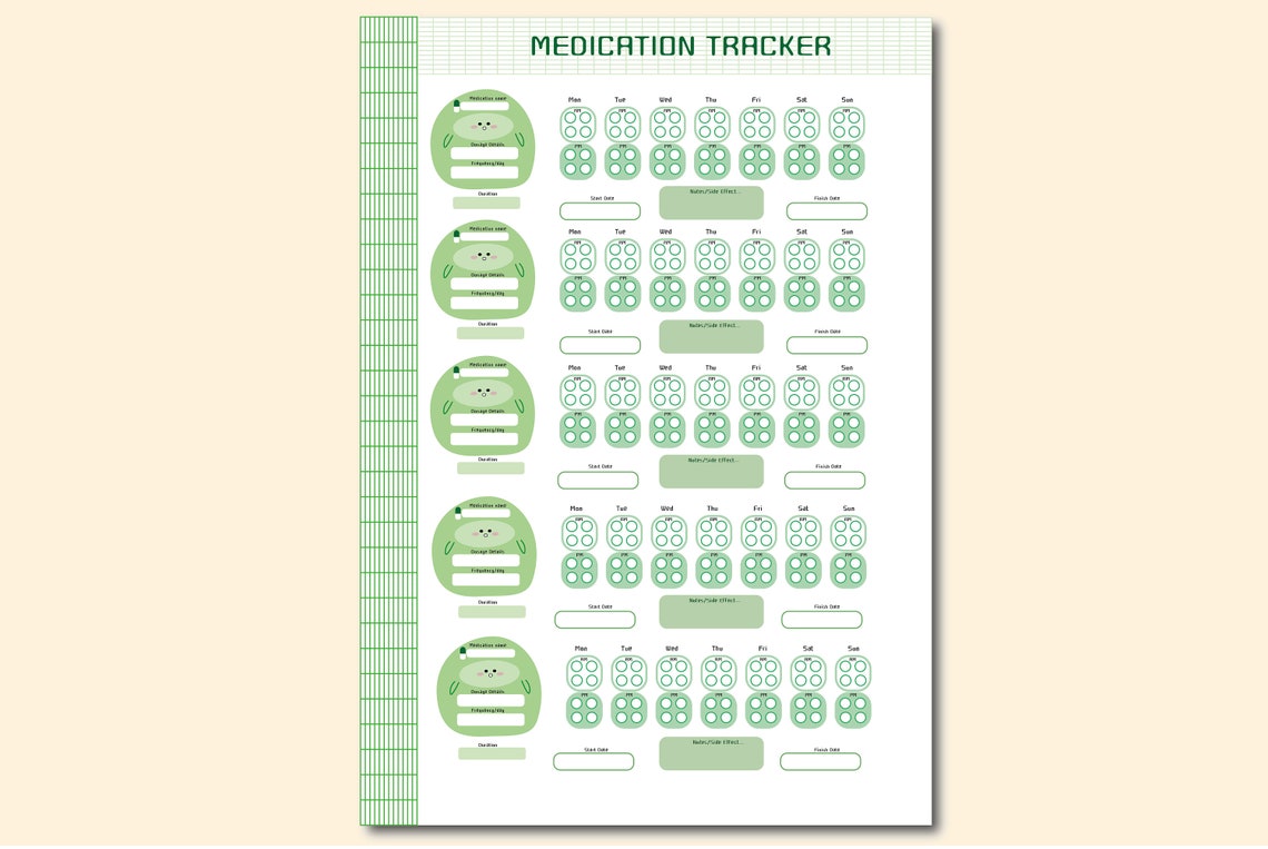 Weekly Pill Tracker, Pill Tracker, Medication Tracker, Printable ...