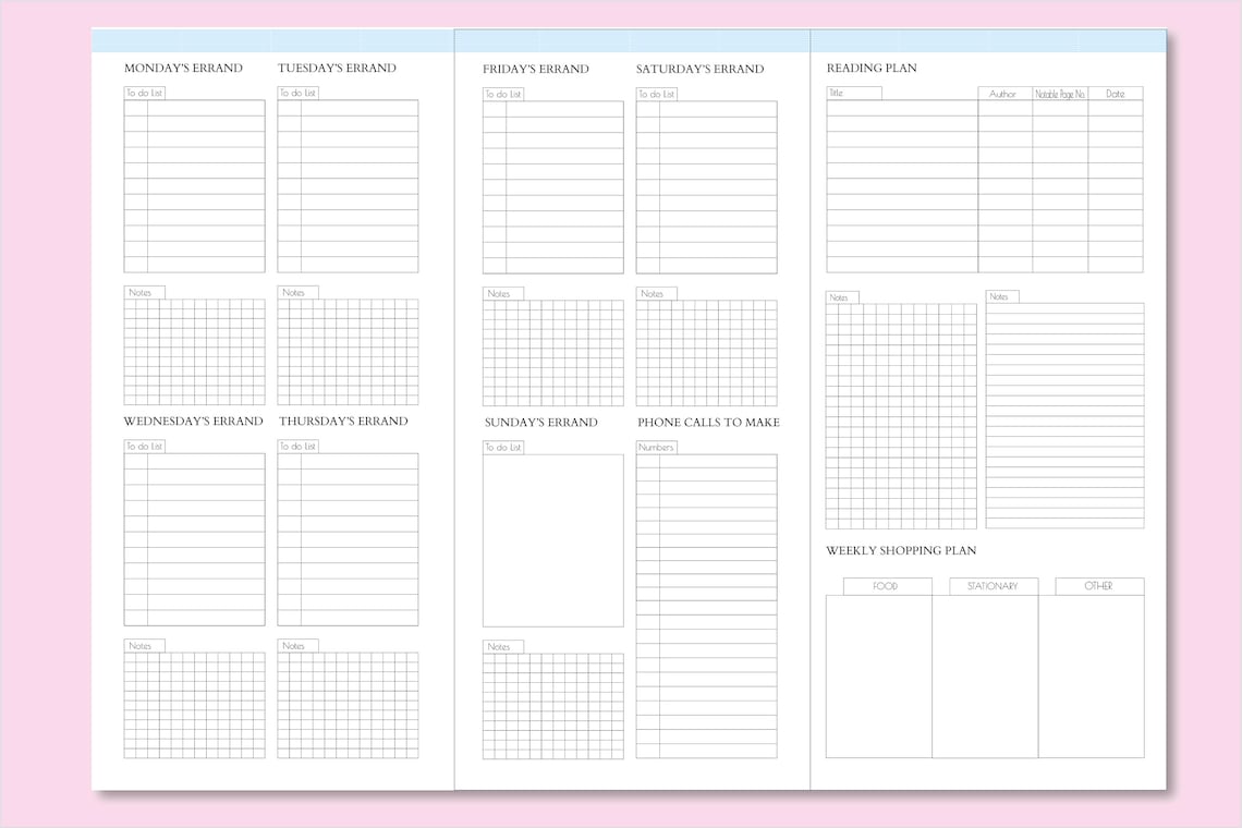 Study Planner, Weekly Planner, Academic Diary, Daily Printable, Study ...