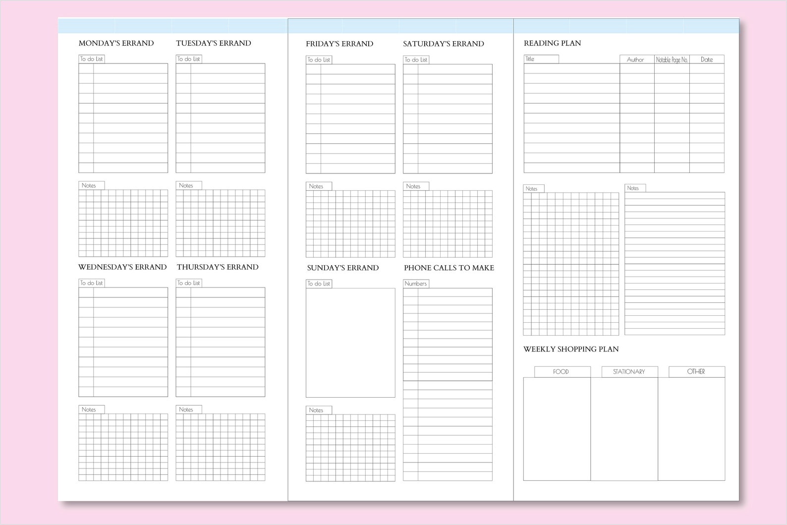 Study Planner, Weekly Planner, Academic Diary, Daily Printable, Study ...