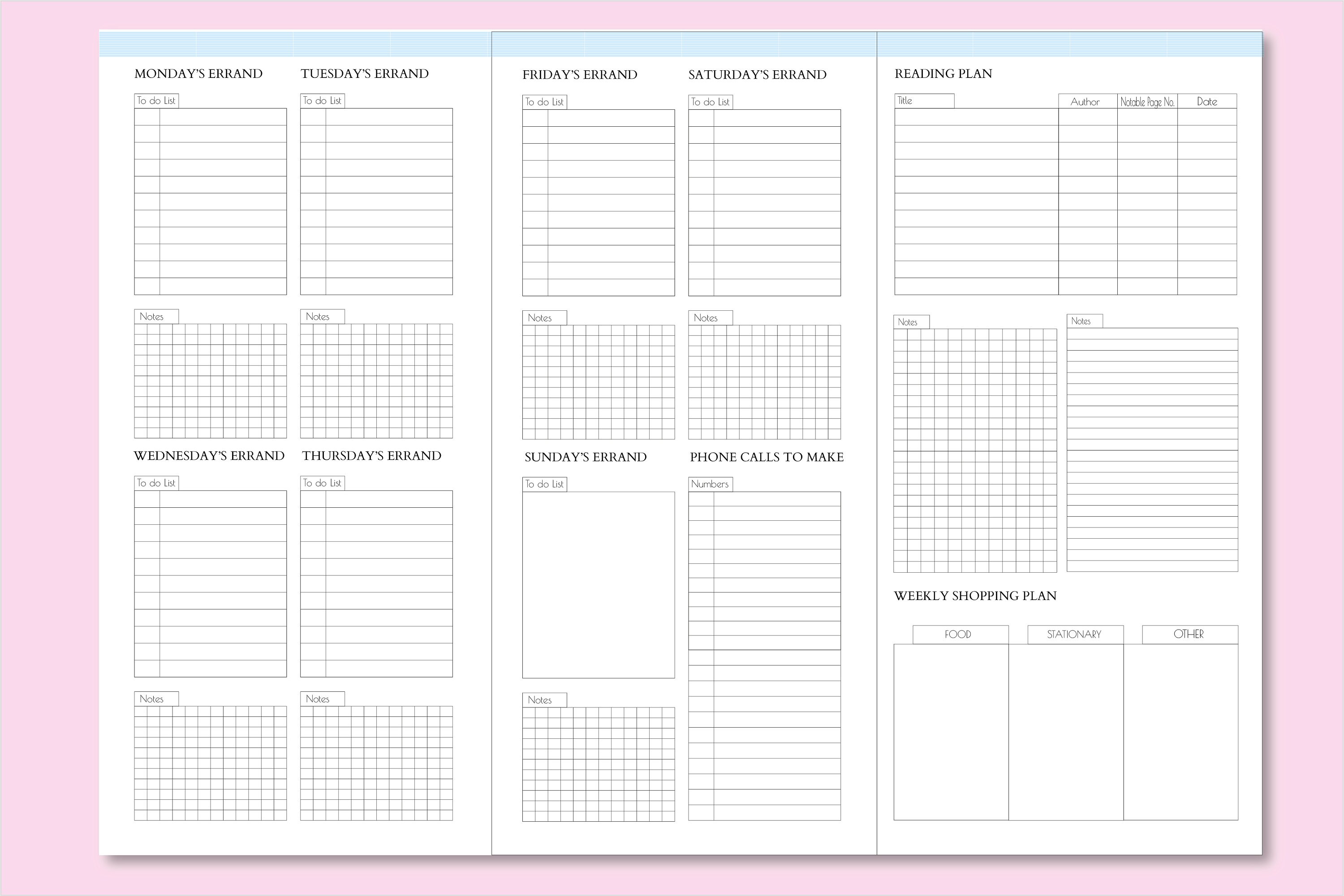Study Planner, Weekly Planner, Academic Diary, Daily Printable, Study ...