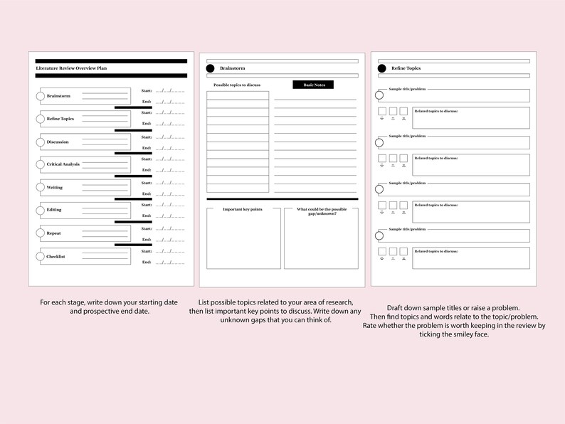 Ultimate Literature Review Planner, Dissertation Planner, Uk Literature ...