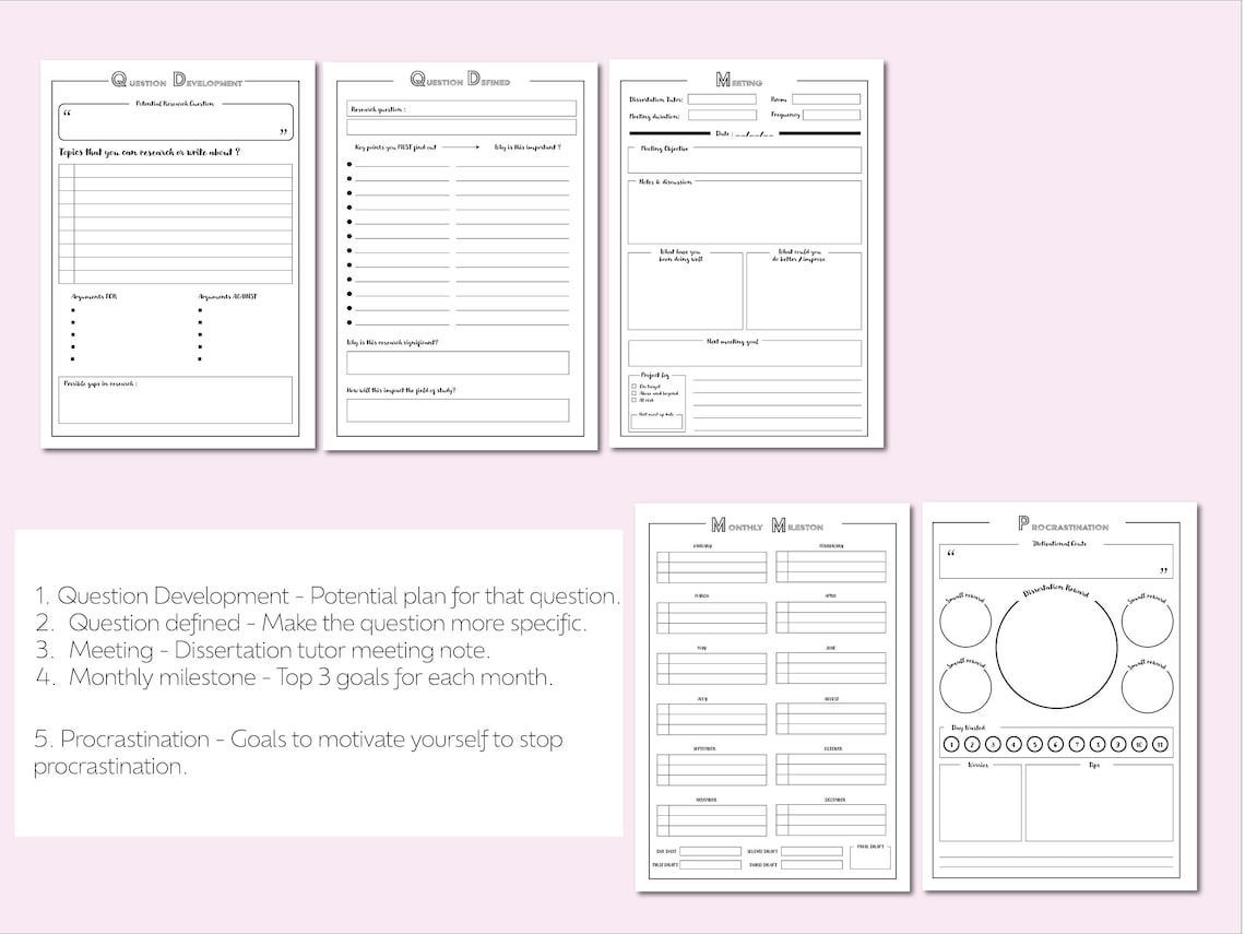 All in One Dissertation Planner, Dissertation Planner, Thesis Planner ...