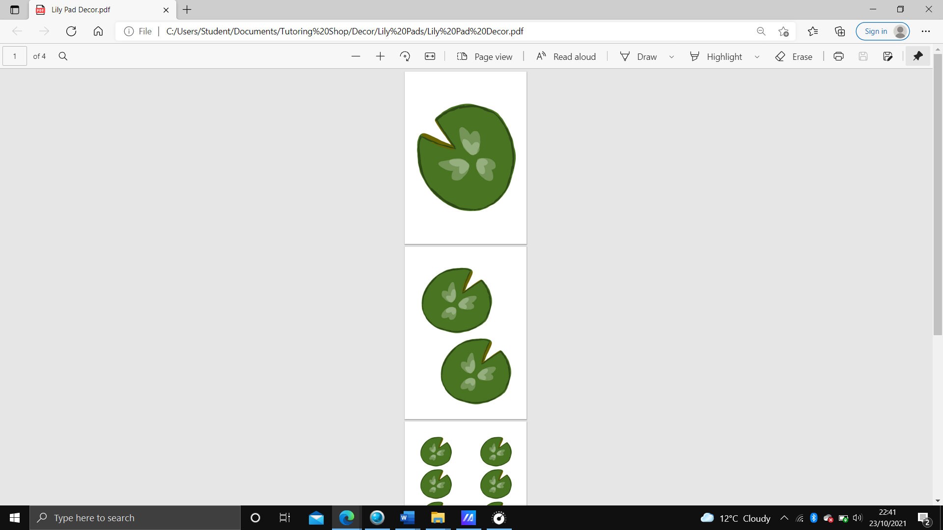 12 Lily Pads in 4 Different Sizes, for Parties, School, Decoration ...