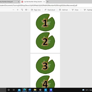 Lily Pad Number String for Classrooms, Nursery, Children's Bedrooms ...