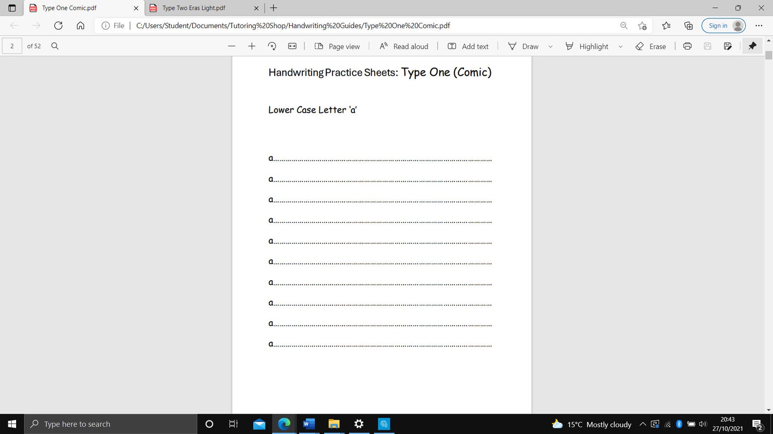 Handwriting Practice Sheets for School Children, PDF Quick Access, Easy ...