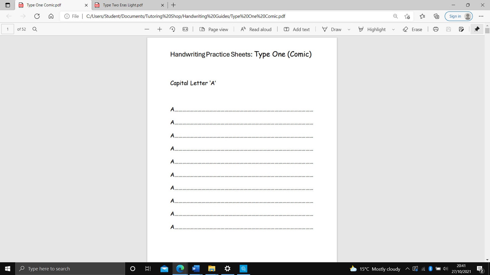 Handwriting Practice Sheets for School Children, PDF Quick Access, Easy ...