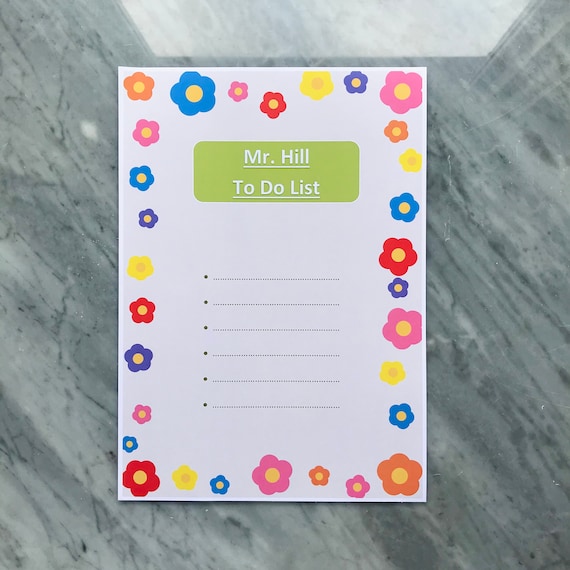 Custom Flower to Do List for Teachers Students PGCE | Etsy