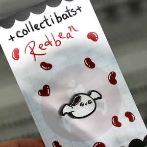 Mochi Bat Enamel Pin Redbean by Collectibats - Etsy