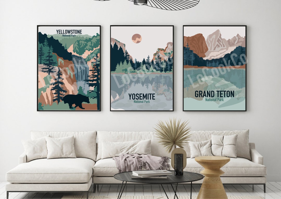 National Park Travel Posters Single or Set Vintage Style Poster Prints ...