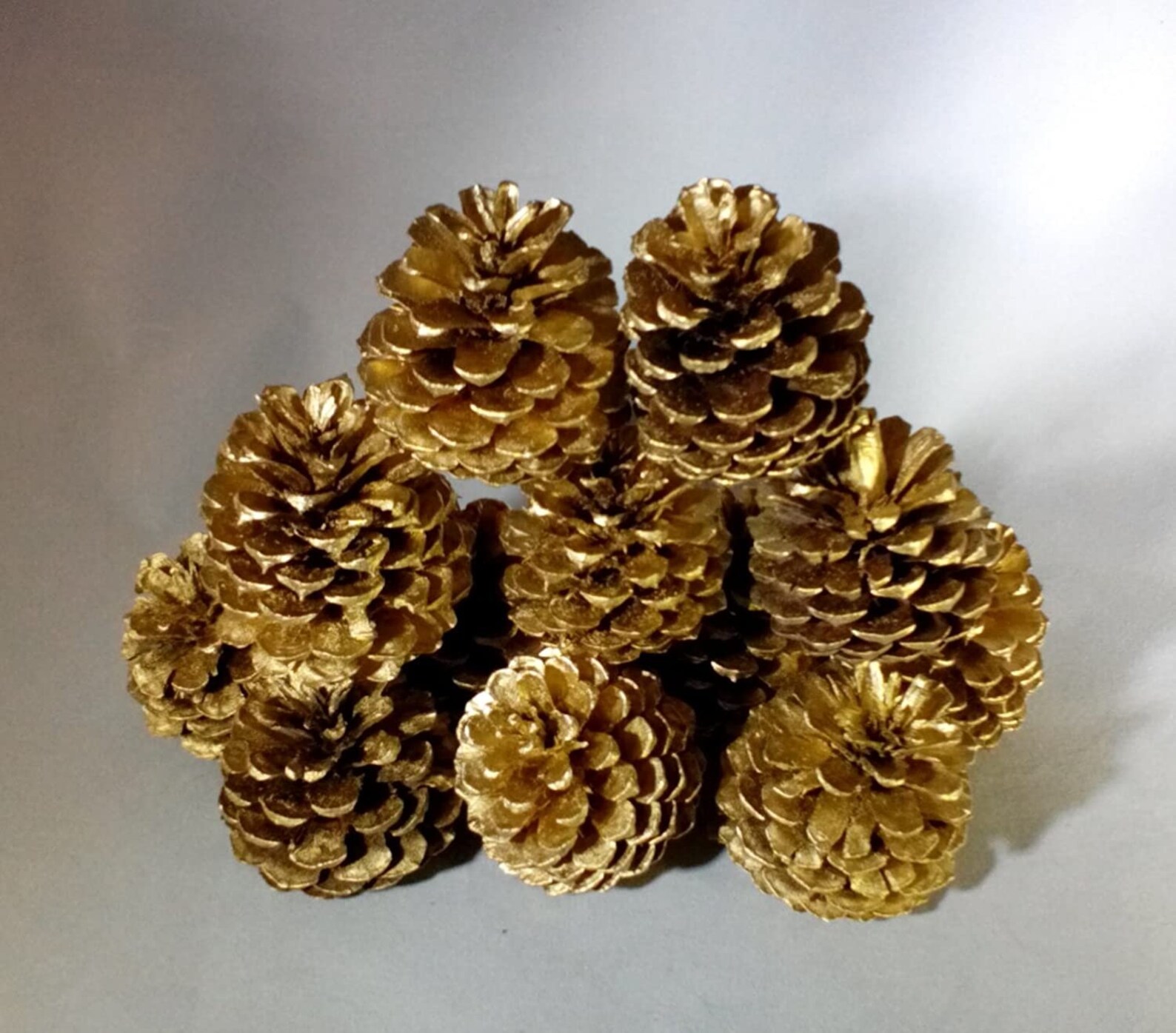 Bright Gold Hand Painted Pine Cones - Etsy