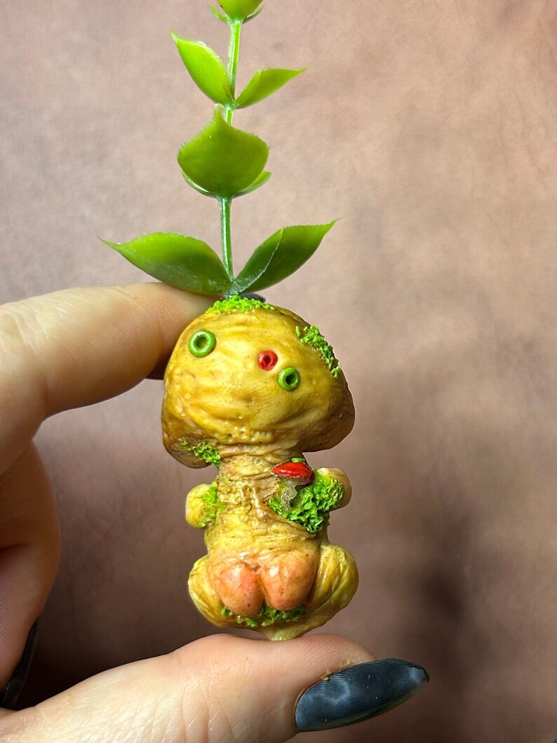Cute Baby Mandragora With Its Cocoon, Fantasy Creature Mandrake ...