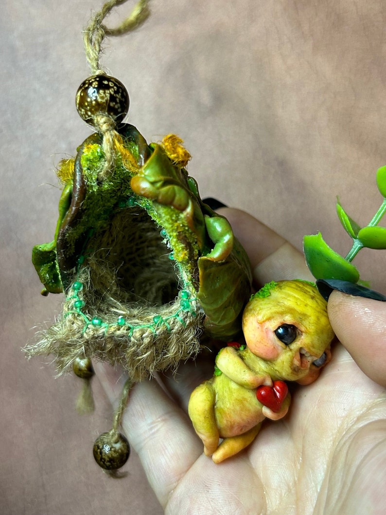 Cute Baby Mandragora With Its Cocoon, Fantasy Creature Mandrake ...