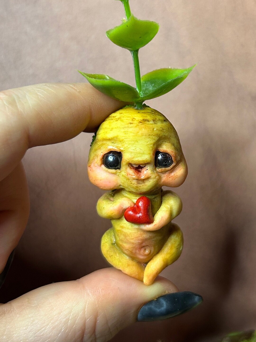Cute Baby Mandragora With Its Cocoon, Fantasy Creature Mandrake ...