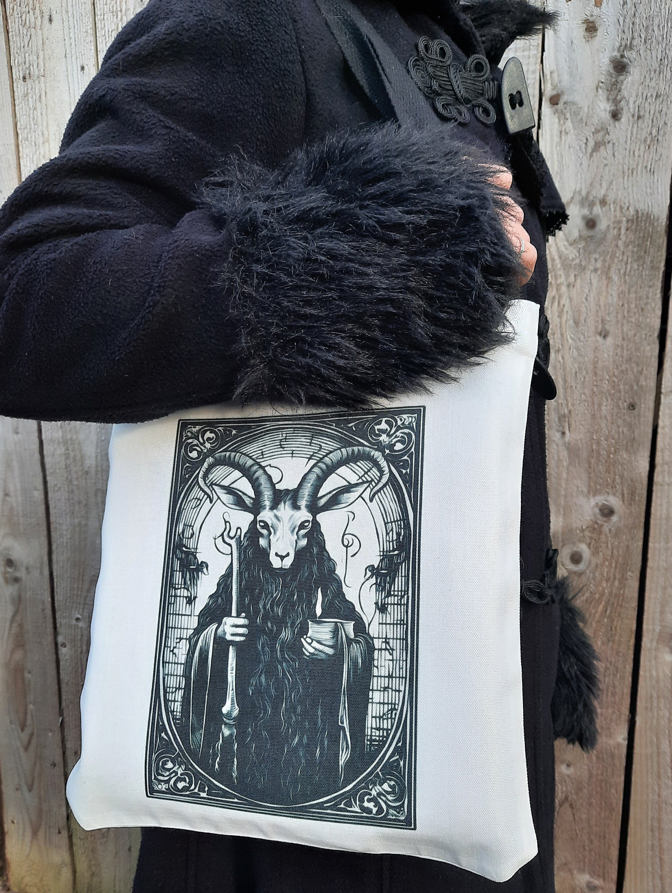 Baphomet Tote Bag Occult Fashion Goth Goat-headed God - Etsy
