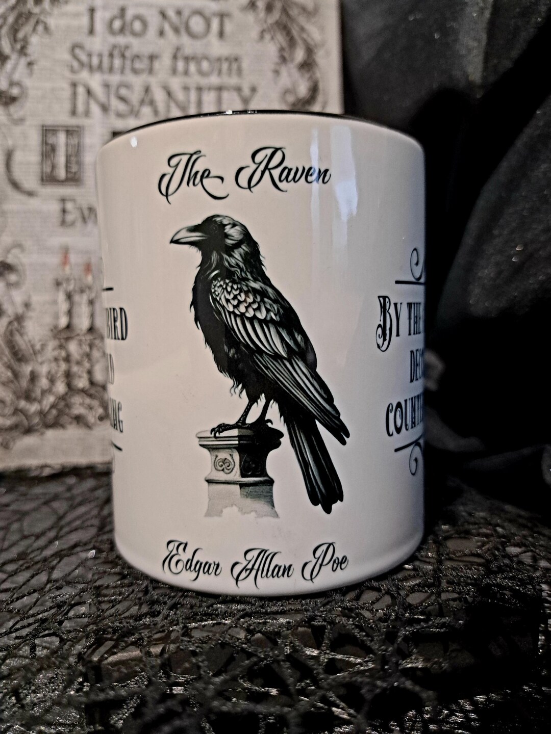 Edgar Allan Poe "the Raven" Quote Mug Gift - Gothic Literary Coffee Cup ...