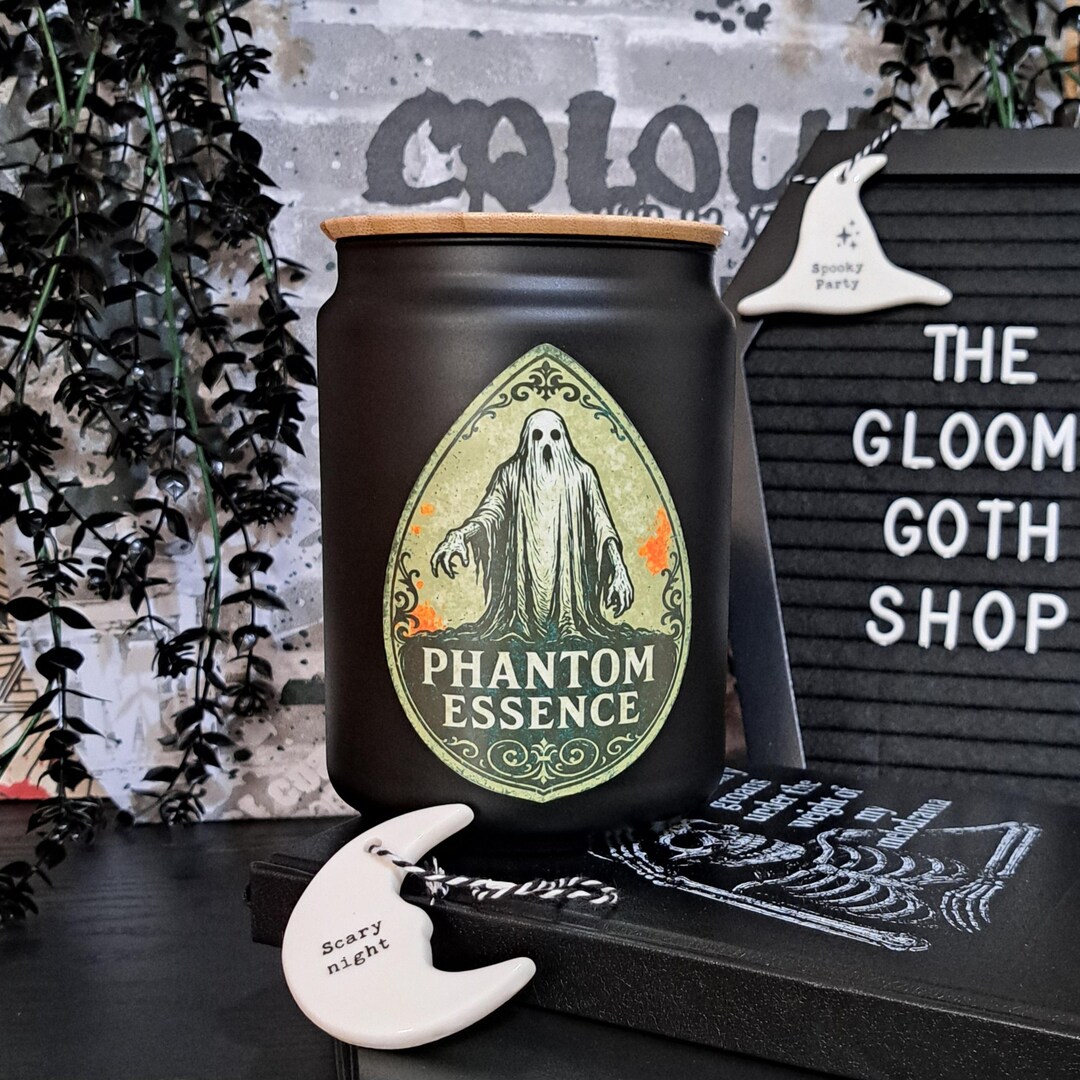 Phantom Essence Apothecary Jar – Black Glass Canister With Bamboo Lid ...