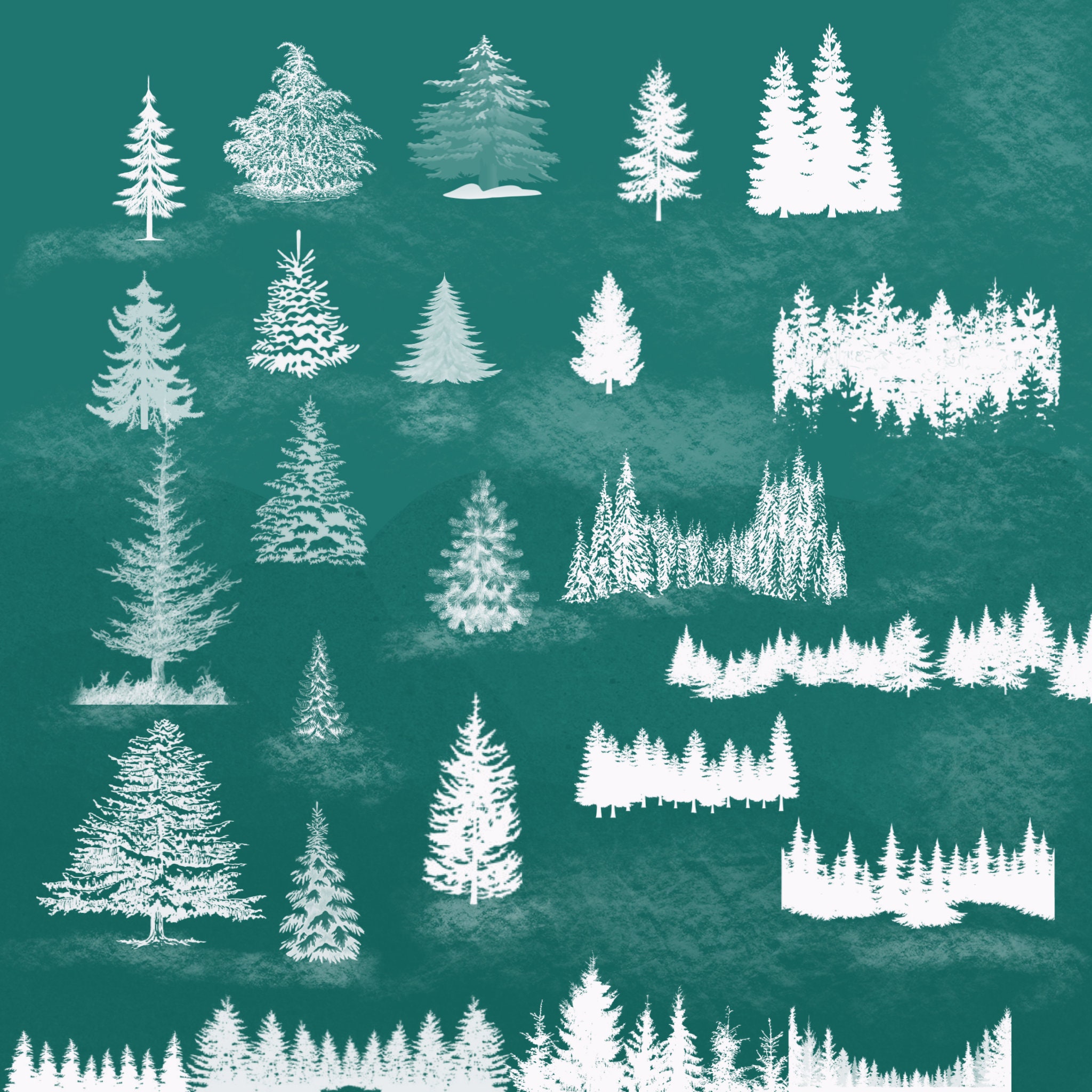 Christmas Procreate Brushes - Stamps Procreate Tree, Snow Brushes ...