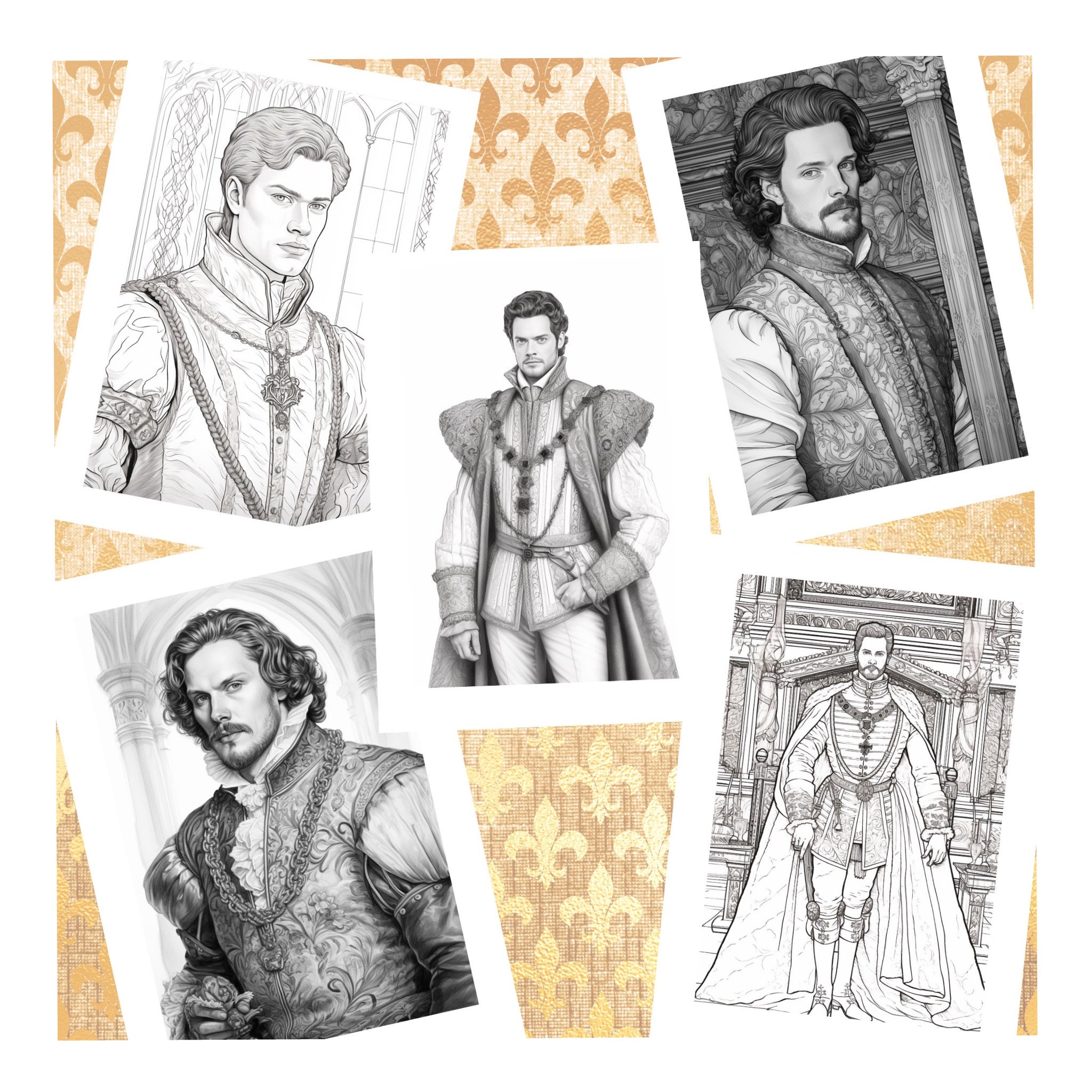 Tudor Coloring Book, Adults Instant Download Coloring Book Printable ...