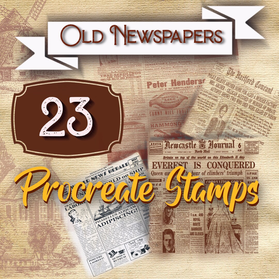 Procreate Old Newspapers Brushes, Stamps Newspapers, Procreate ...