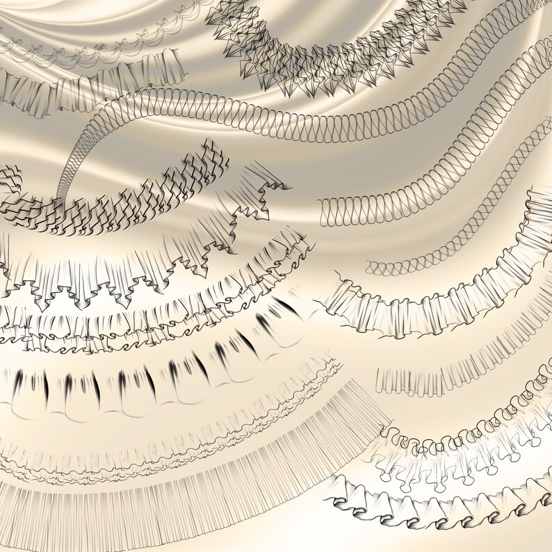 Ruffles Procreate Brushes Procreate Stamps Procreate Folds - Etsy