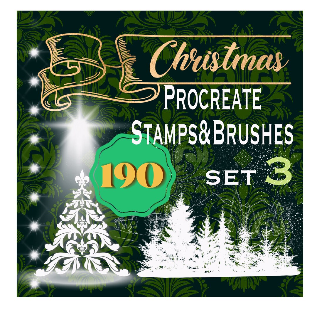 Christmas Procreate Brushes - Stamps Procreate Tree, Snow Brushes ...