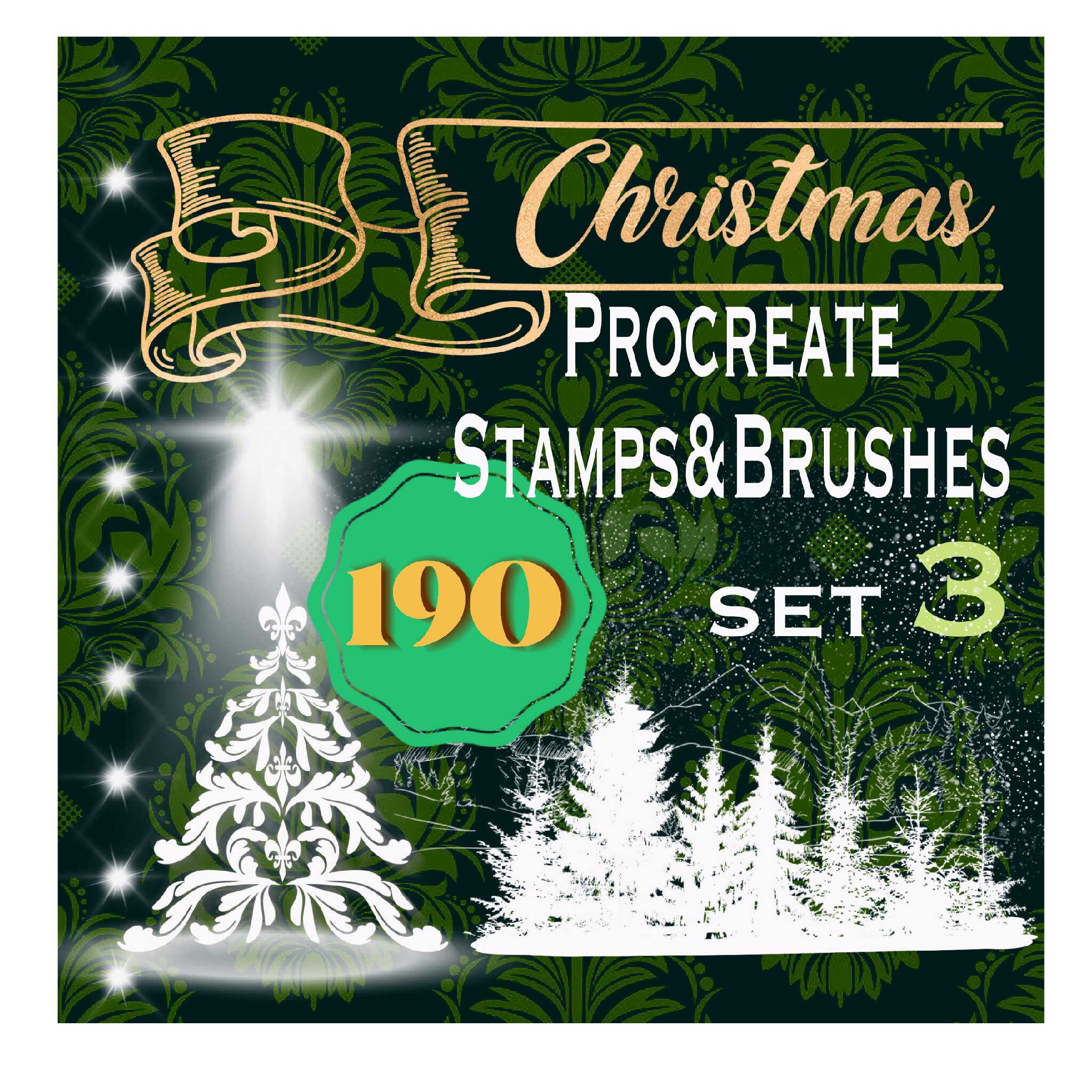 Christmas Procreate Brushes - Stamps Procreate Tree, Snow Brushes ...