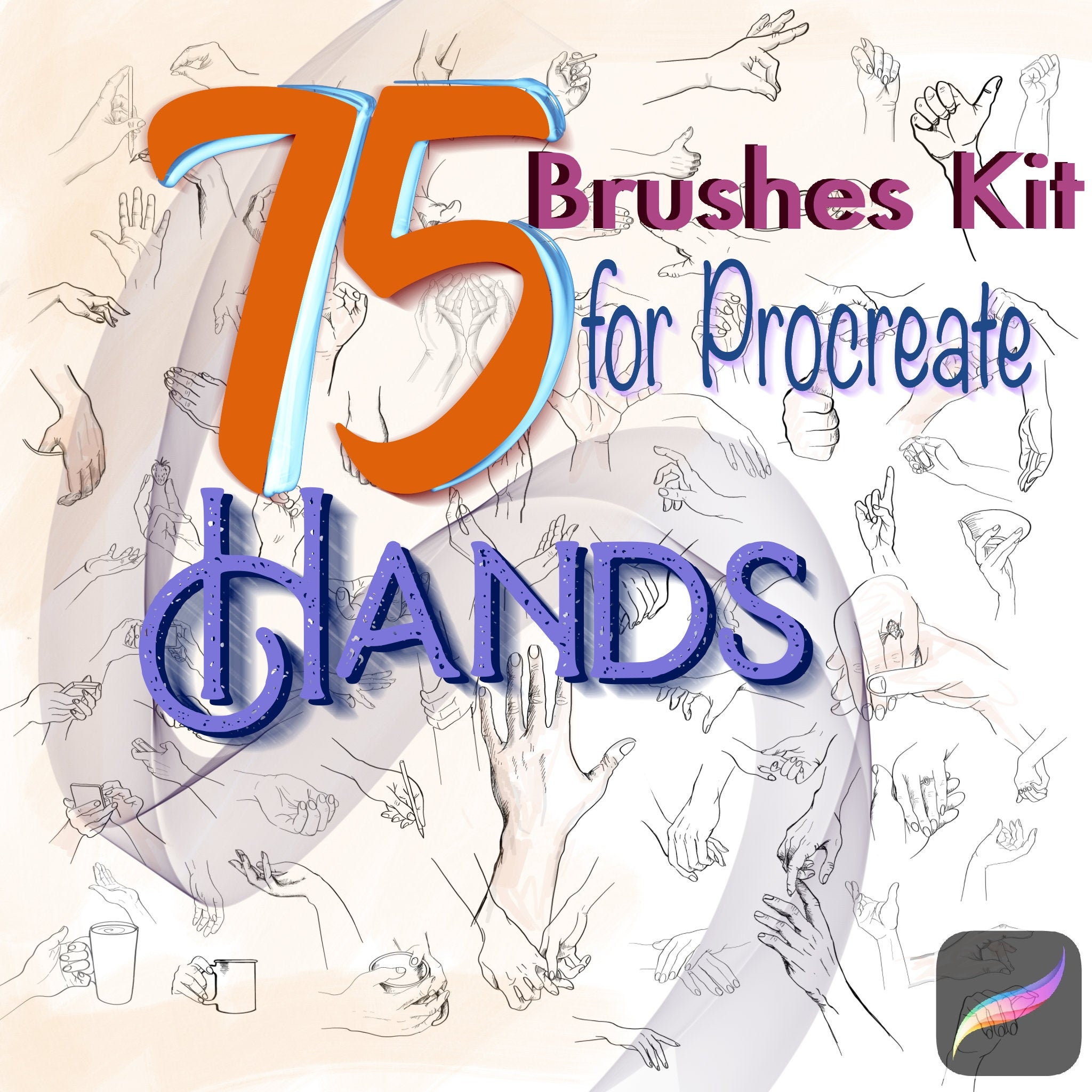 Procreate Hands Brushes Stamps Template Hands Pose Brushes Kit - Etsy