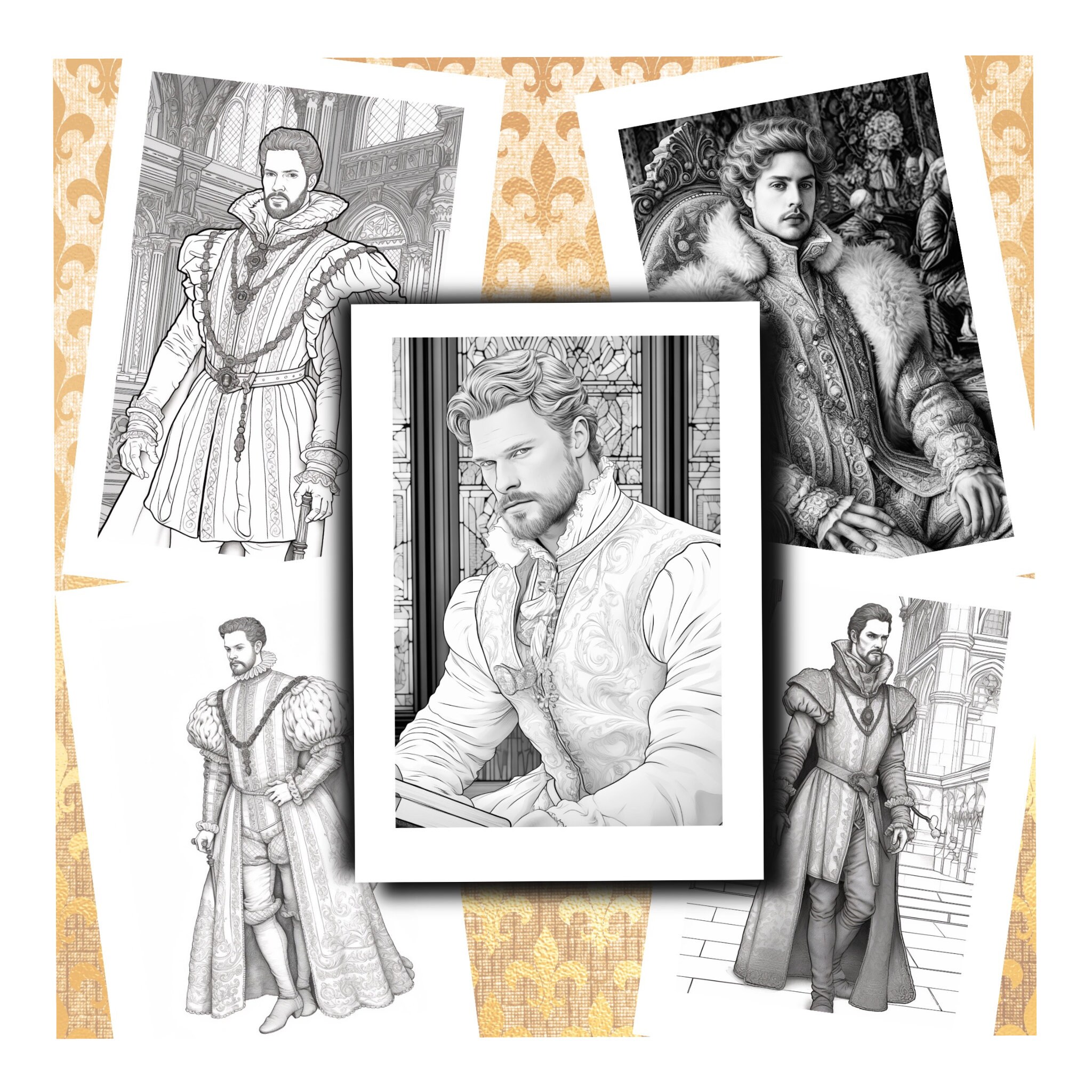 Tudor Coloring Book, Adults Instant Download Coloring Book Printable ...