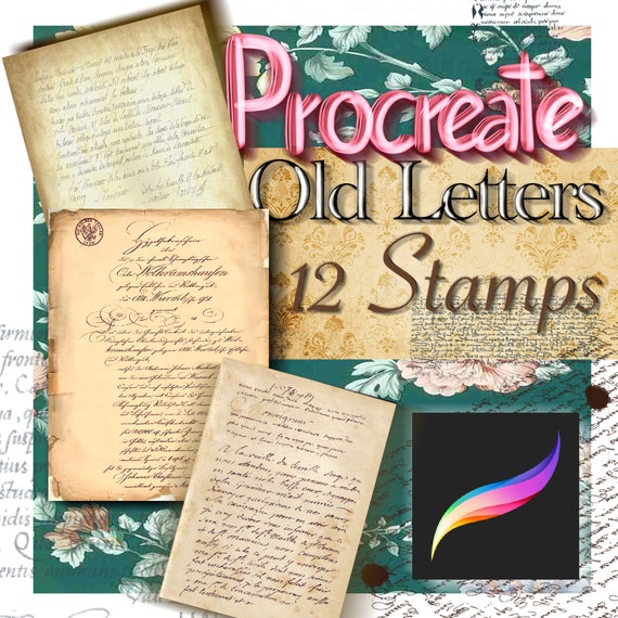 Procreate Stamps Procreate Brushes Vintage Handwriting Old - Etsy