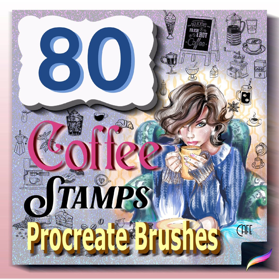 Procreate Stamps, 80 Stamps Coffee Brushes, Procreate Coffee Brushes ...