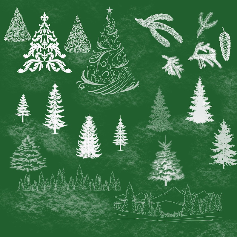 Christmas Procreate Brushes - Stamps Procreate Tree, Snow Brushes ...