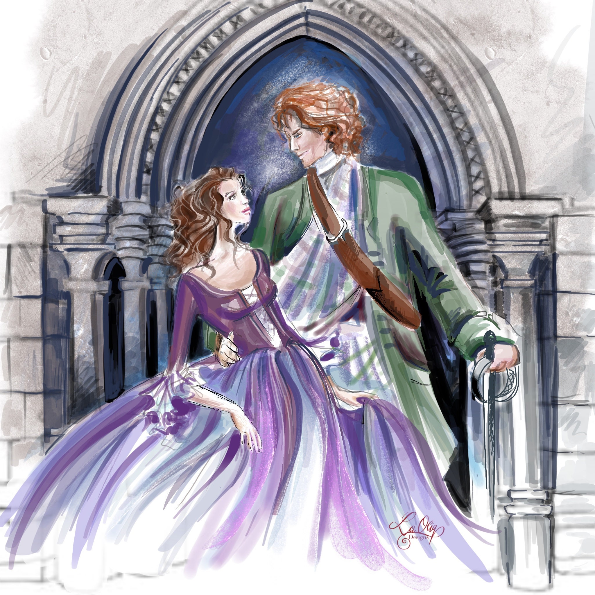 DIGITAL DOWNLOAD Vintage Printable Outlander Illustration Print - Etsy