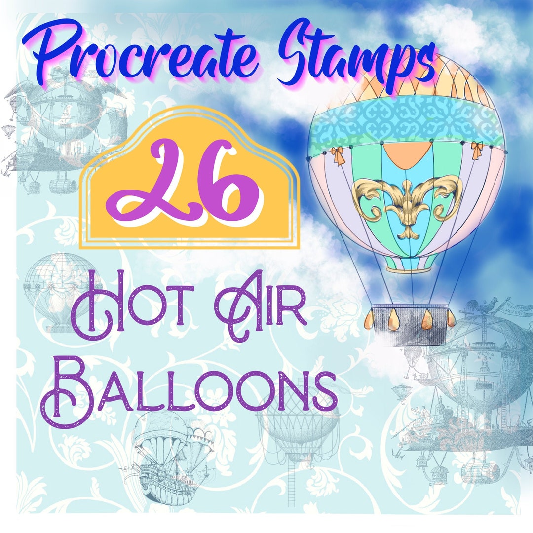 Procreate Brushes, Procreate Air Balloon Stamps, Vintage Hot Air ...