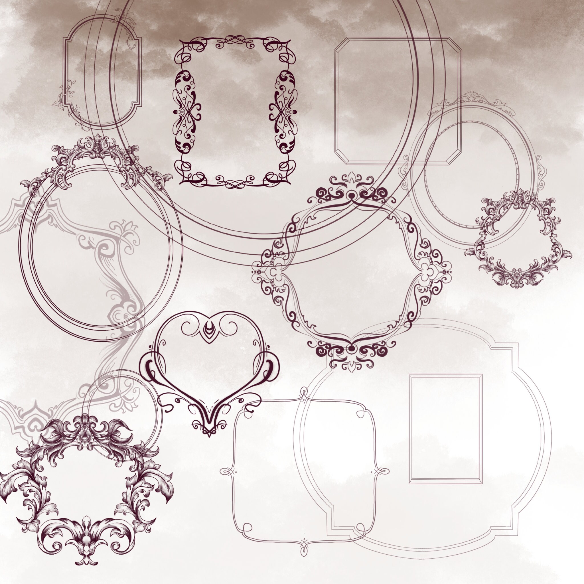 55 Procreate Brushes, Procreate Stamps, Procreate Frame, Vintage ...