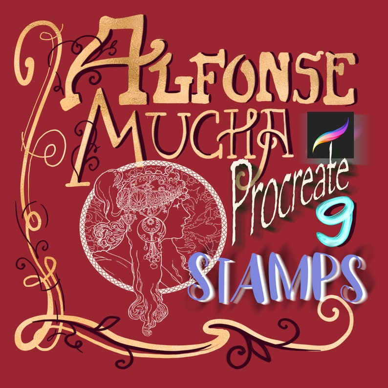 Procreate Stamps Alfonse Mucha Style Procreate Brushes Art Nouveau Fin ...