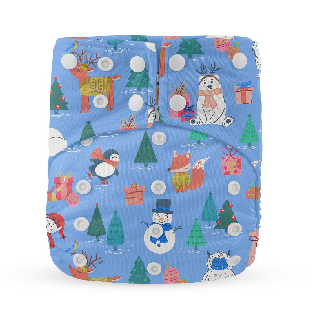 Yeti Holidays Cloth Diapers With Double Gussets & Inserts - Etsy