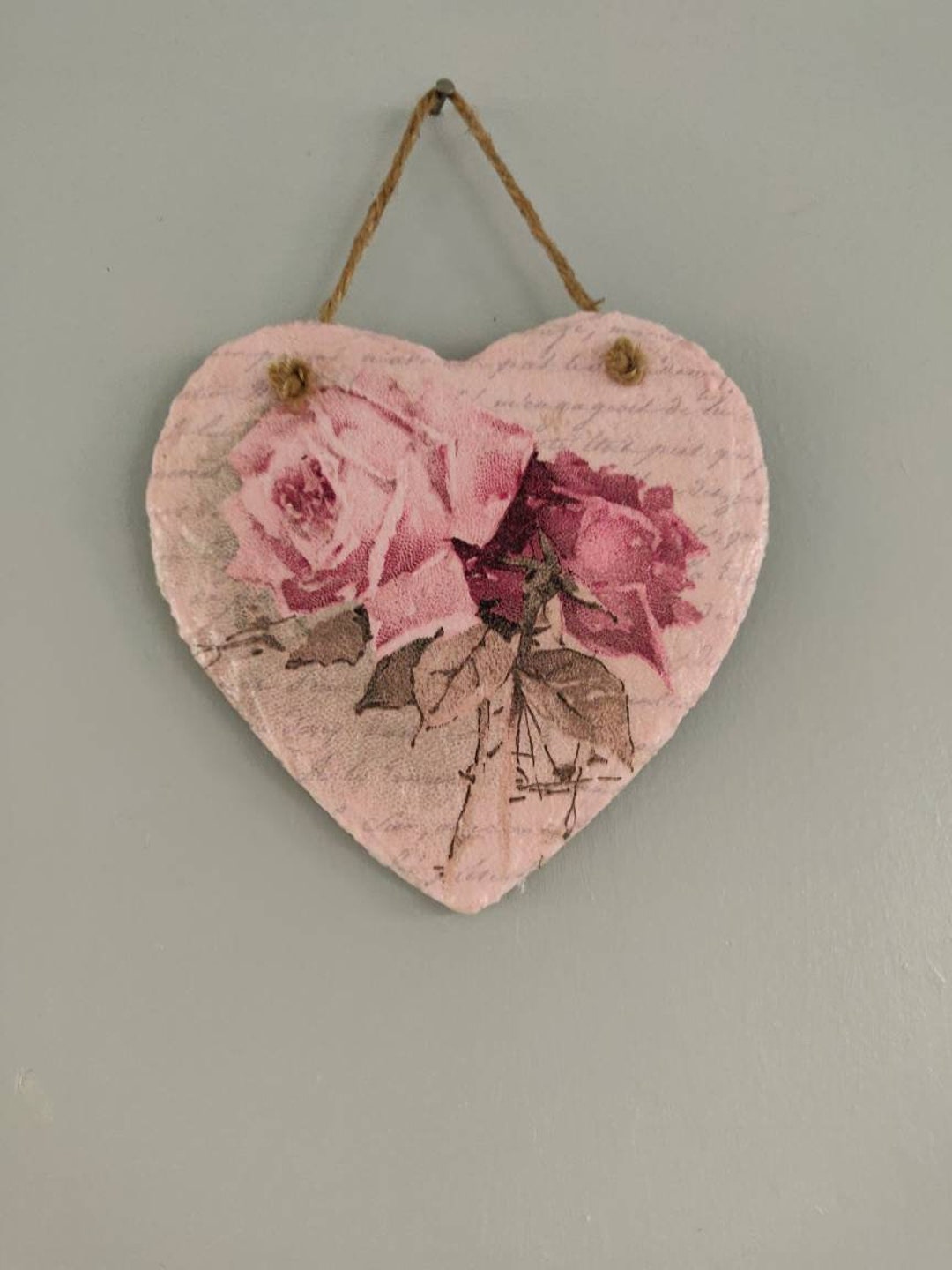 Decoupage Hanging Heart - Etsy